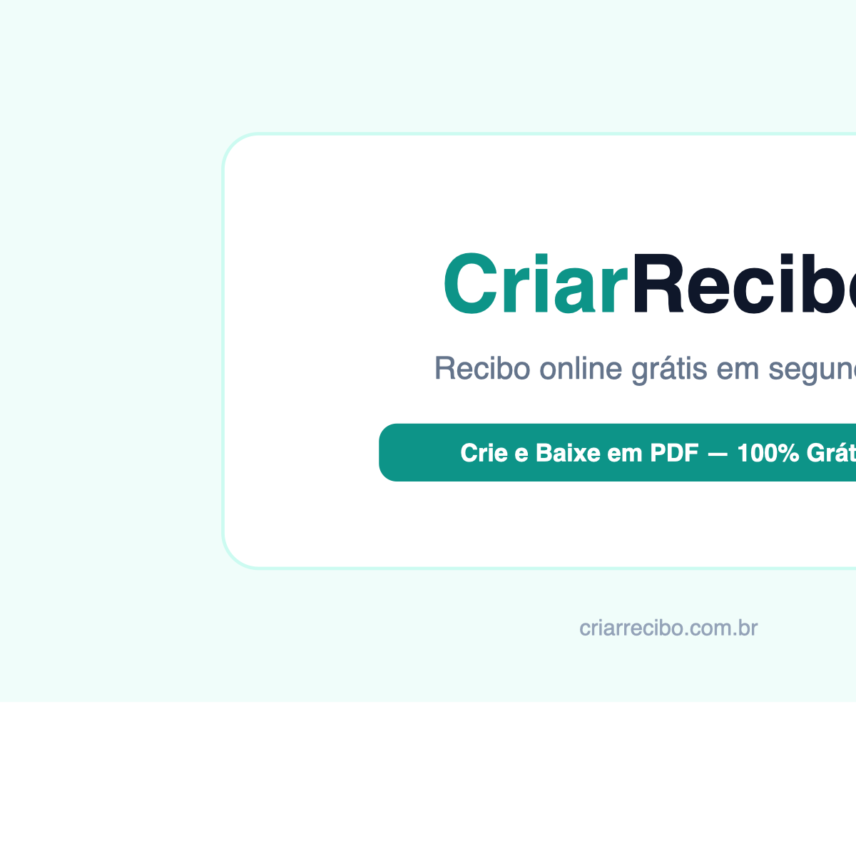 Recibo Word para Baixar — Modelo Editável e PDF | CriarRecibo